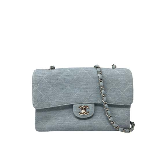 CHANEL | Bags | Chanel Chanel Timeless Blue Jersey Shoulder Bag Blue ...